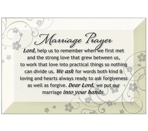 DEXSA COMPANY Dexsa Marriage Prayer Beveled Glass Plaque With Easel