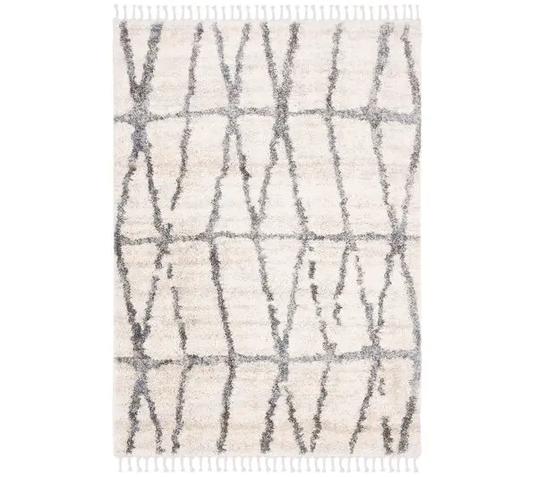 SAFAVIEH Berber Fringe 605 Collection Shag 5'3' X 7'6' Rug