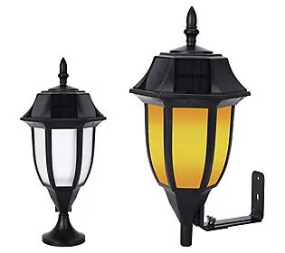 TECHKO Solar Wall Or Pillar Led Light Amber O R White Light