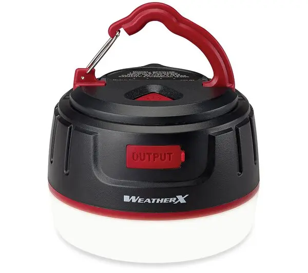 WEATHERX Xpcw19b Waterproof Led Lantern W/ Powe Rbank