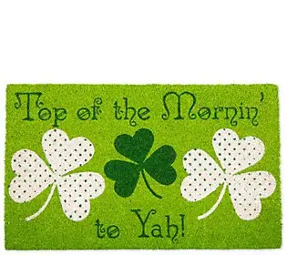 DESIGN IMPORTS Top Of The Morning To Yah! Natural Coir Doormat