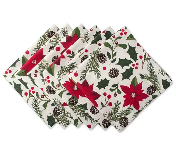 DESIGN IMPORTS Woodland Christmas Napkin Set Of 6
