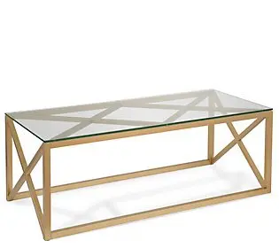 HUDSON&CANAL Dixon Rectangular Coffee Table W X-shaped Sides