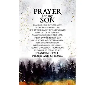 DEXSA COMPANY Prayer For My Son Wood Plaque With Easel And Ha Nger