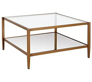 HUDSON&CANAL Hudson & Canal Hera Square Coffee Table With Glass Top