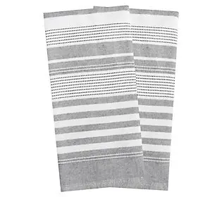 T-FAL 2-piece Dual Terry Stripe Kitchen Towel S Et