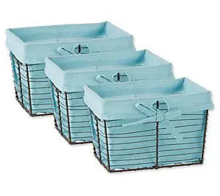 DESIGN IMPORTS S/3 Vintage Chicken Wire Baskets W/liners