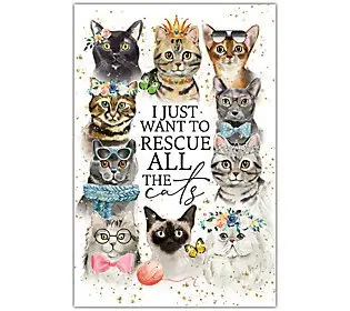 DEXSA COMPANY Dexsa I Just Want To Rescue The Cats Wood Plaqu E With Easel