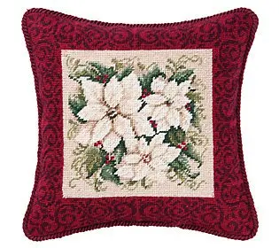 C&F HOME White Poinsettia Pillow