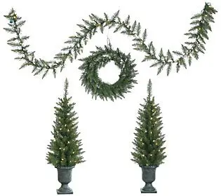 GERSON INTERNATIONAL 4pc Norway Pine Pre-lit Set Gerson Co