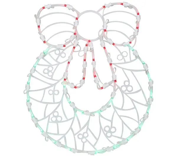 NORTHLIGHT Led Lighted Wreath Christmas Window Ecoration