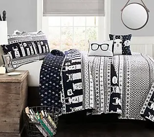LUSH DECOR Llama Stripe 5-piece Full/queen Quilt Set Lu Sh Decor