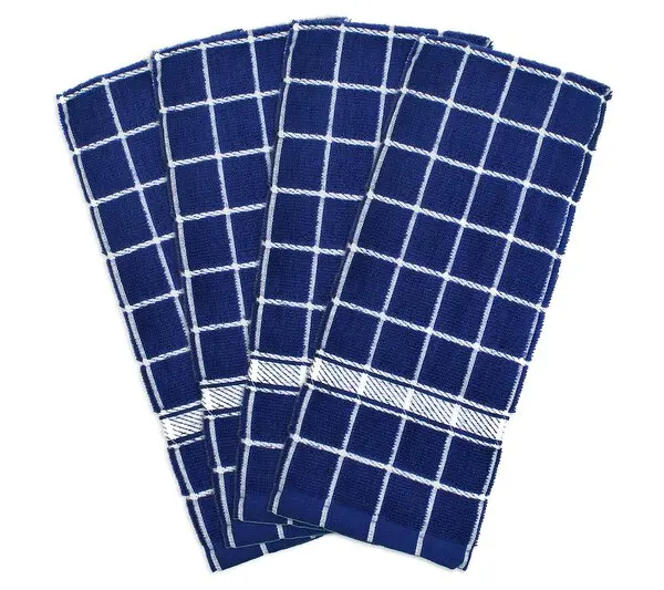 DESIGN IMPORTS Set Of 4 Windowpane Terry Kitche N Towels