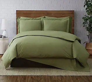 BROOKLYN LOOM Solid Cotton Percale Full/queen D Uvet Set