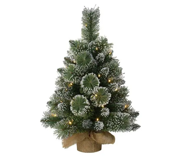PULEO INTERNATIONAL Puleo Pre-lit 2' Table Top Artificial Christmas Tree