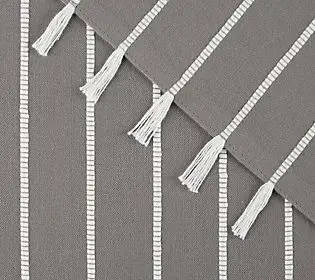 DESIGN IMPORTS Set Of 4 Stripe Tassel Placemats