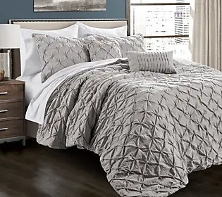 LUSH DECOR Ravello Pintuck 5-piece King Comforter Set L Ush Decor
