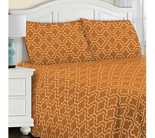 SUPERIOR Cotton Flannel Trellis Deep Pocket She Et Set, Full