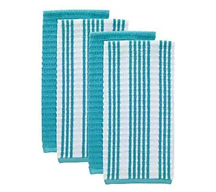 T-FAL 4 Pack Solid And Stripe Waffle Kitchen To Wels