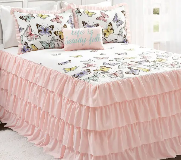 LUSH DECOR Flutter Butterfly 4-piece Full Bedspread Set By