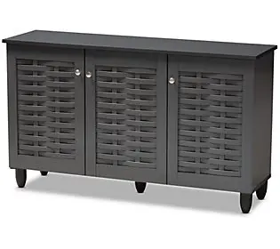 BAXTON STUDIO Winda Charcoal 3-door Shoe Cabine T