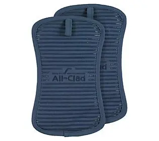 ALL-CLAD Set Of Two Ribbed Silicone Cotton Twil L Pot Holders