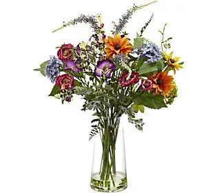 NEARLY NATURAL Spring Garden Floral W/ Vase By