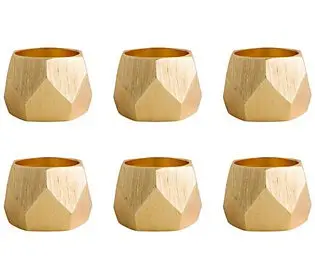 DESIGN IMPORTS Geometric Triangle Band Napkin Ring Set Of 6