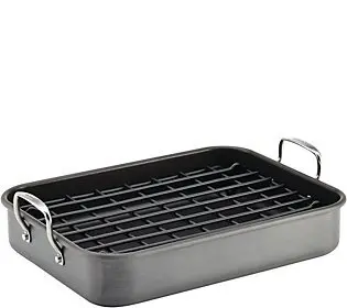 RACHAEL RAY Nonstick Roaster W/ Dual-height Rac
