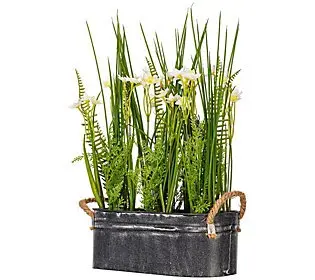 VICKERMAN 16' Artificial Daffodil In Galvanized Pot