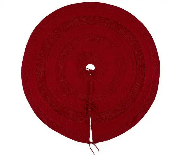GLITZHOME Knitted Acrylic Christmas Tree Skirt / Tie Closure