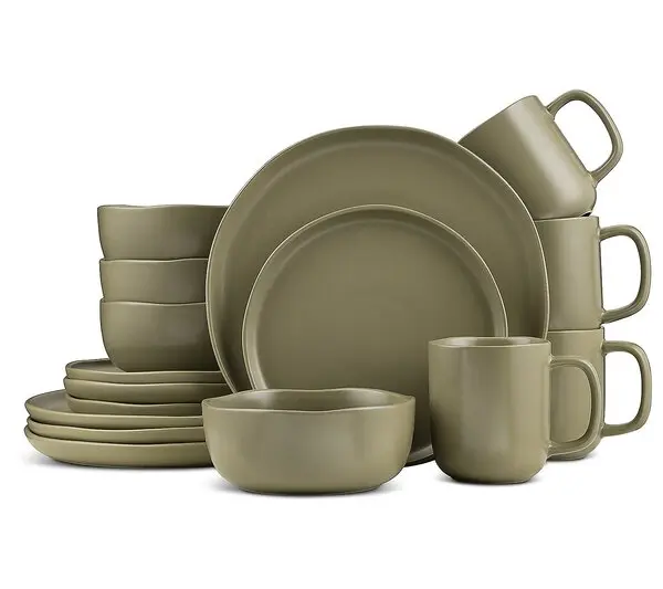 STONE + LAIN Tom 16-piece Stoneware Dinnerware Set - One-color