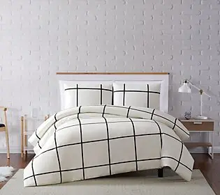 TRULY SOFT Kurt Windowpane Twin Xl 2-piece Duve T Cover Set