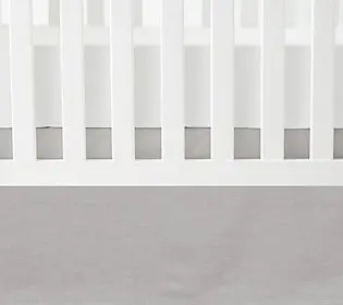 LUSH DECOR Baby Printed Linen-textured Solid Gr Ay Crib Skirt