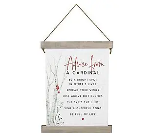 SINCERE SURROUNDINGS Advice From Cardinal Hanging Canvas By