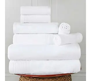 SUPERIOR Marble Effect 8-piece Quick-drying Cot Ton Towel Set