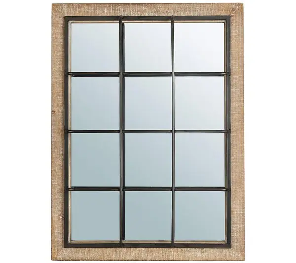 GLITZHOME Window Pane Horizontal Or Vertical Wa Ll Mirror