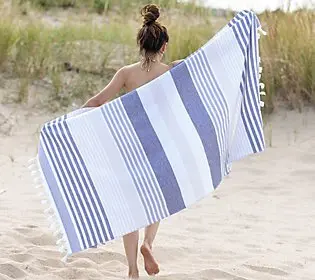 SUPERIOR Meera Oversized Stripe Fouta Beach Tow L