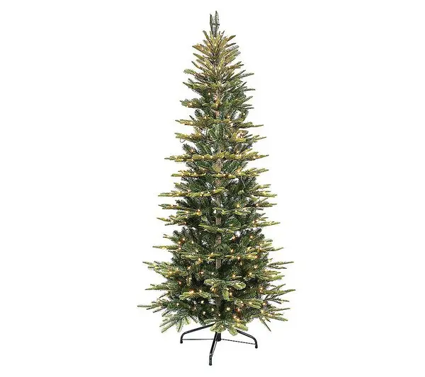 PULEO INTERNATIONAL 7.5' Slim Artic Fir Artificial Tree 450 Clear L Ights