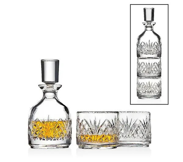 GODINGER Four Piece Dublin Stacking Glass Decan Ter Set