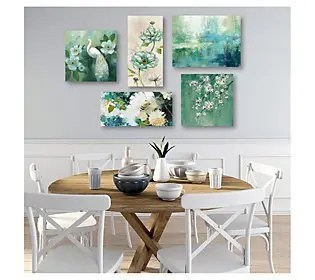 COURTSIDE MARKET Teal Peacock 5-piece Canvas Se T