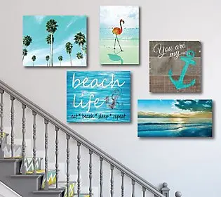 COURTSIDE MARKET Beach Life 5-piece Canvas Set