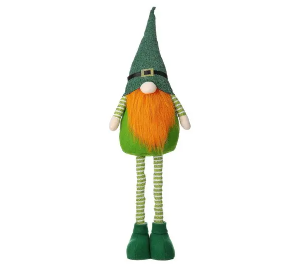 GLITZHOME Telescoping Legs St. Patrick's Day Gn Ome Leprechaun