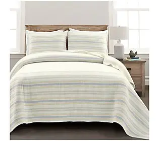 LUSH DECOR Solange Stripe Pick Stitch Kantha Yarn Dyed Cot Ton Woven Kg Qt
