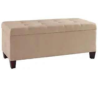 LINON Home Hana Shoe Storage Tufted Ottoman