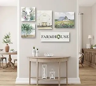 COURTSIDE MARKET Clam Farmhouse 5-piece Canvas Set