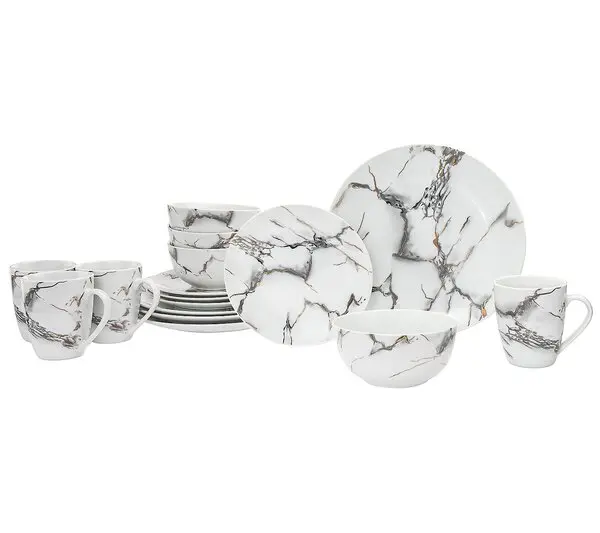 GODINGER Rayo Marble 16-piece Dinnerware Set