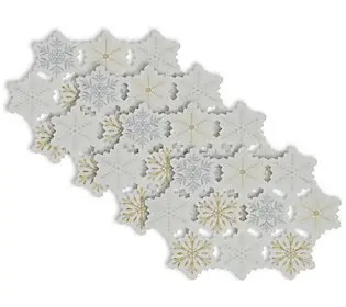 DESIGN IMPORTS Snowflake Embroidered Placement Et Of 4