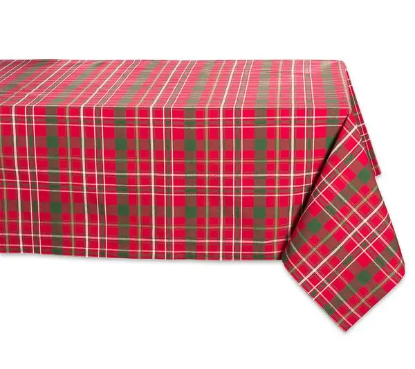 DESIGN IMPORTS Tartan Holiday Plaid Tablecloth 2' X 52