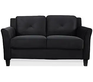 LIFESTYLE SOLUTIONS Lukaa Loveseat Upholstered Microfiber Curved Ar Ms
